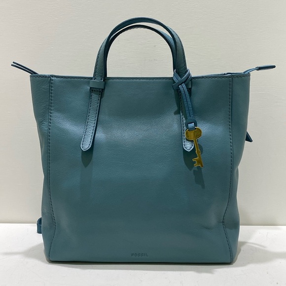 Fossil | Bags | Fossil Camilla Dusty Blue Leather Convertible Satchel ...